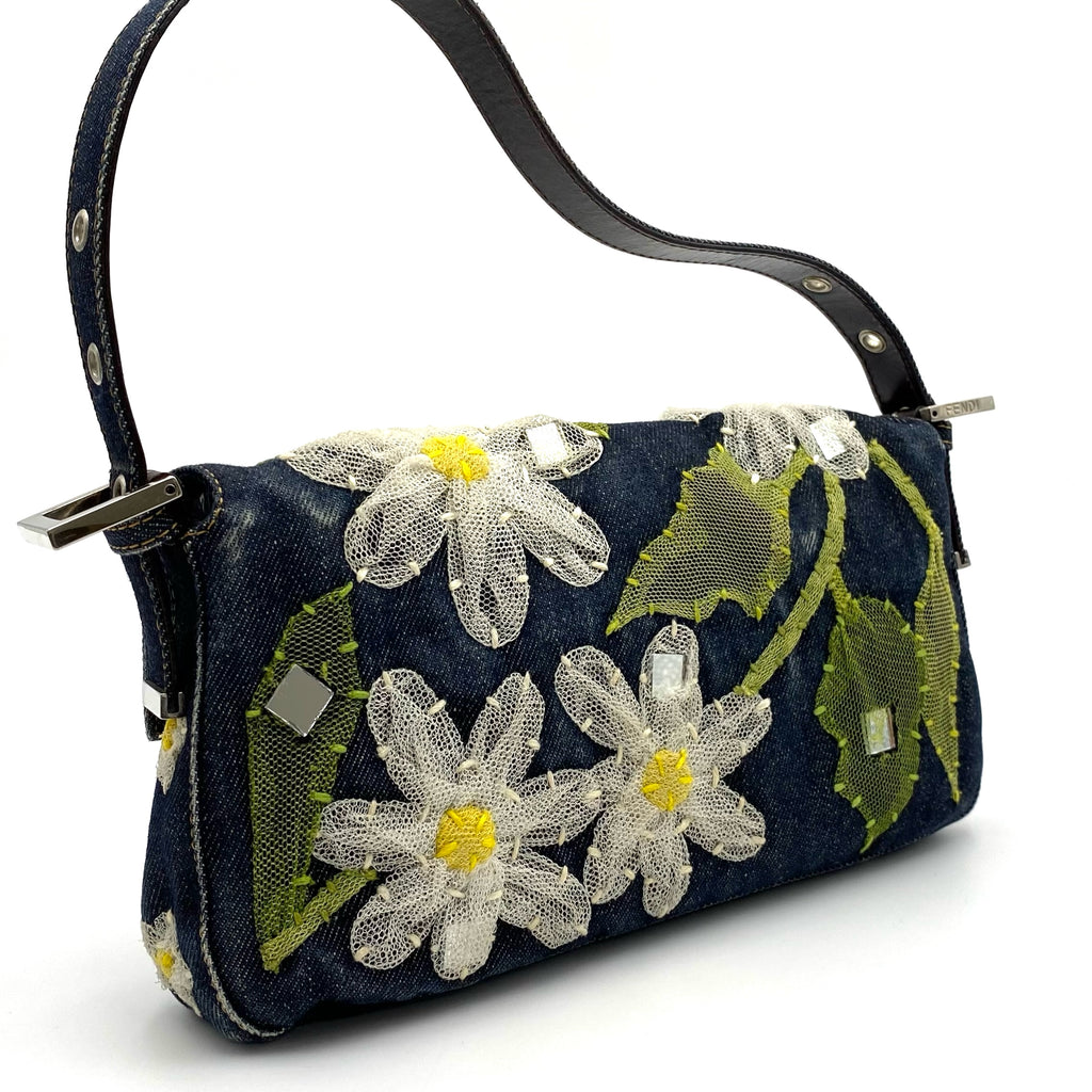 FENDNMB, Fendi Denim Flower Mamma Baguette – MGFT